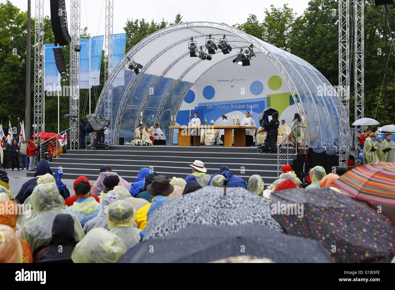 REGENSBURG, GERMANY- MAY 29: Thousands of faithful celebrated the open ...