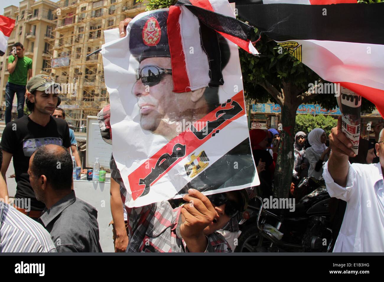 Cairo, Egypt. 29th May, 2014. Egyptian supporters of Abdel Fattah al ...