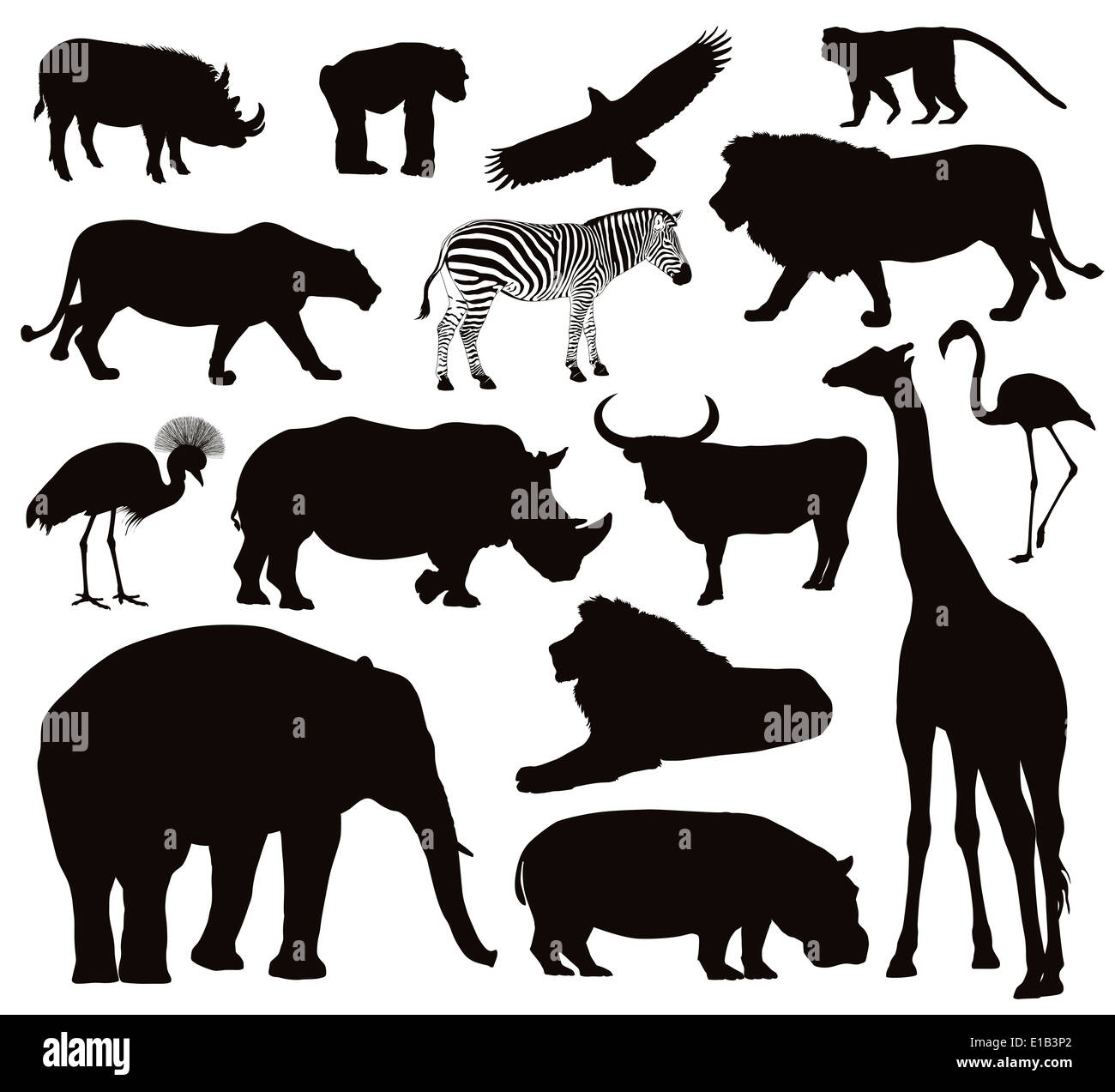 African animal silhouettes hi-res stock photography and images - Alamy