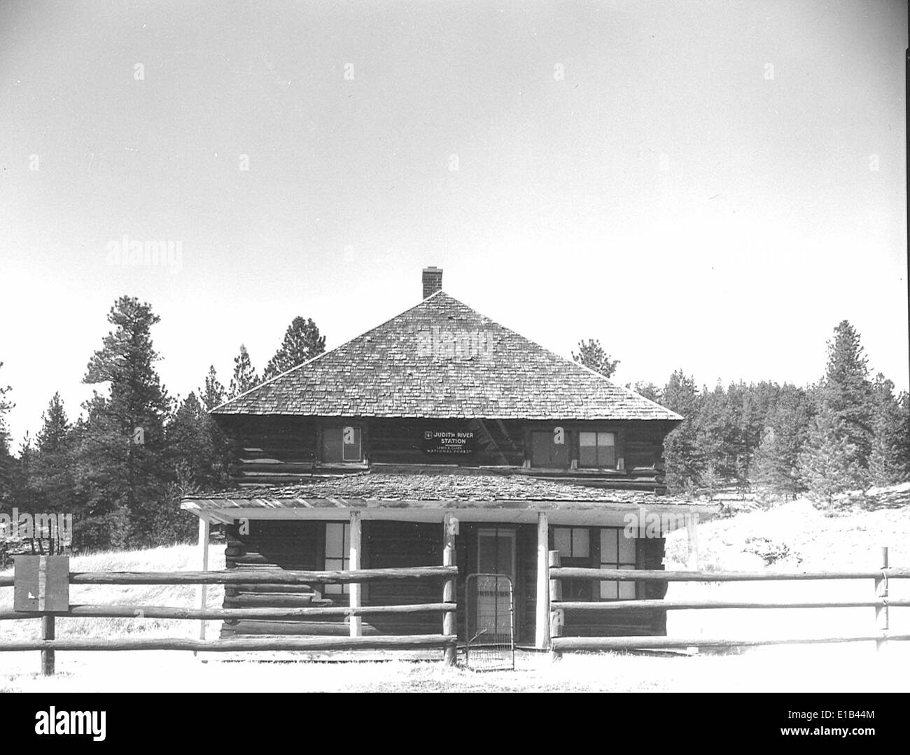 An early photo of Judith Station, showcasing historic cabin rentals in ...