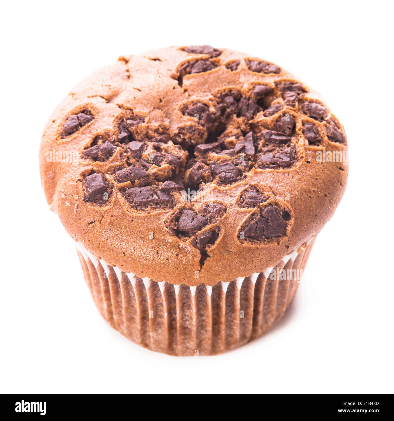 One chocolate muffin isolated isolated on white Stock Photo - Alamy