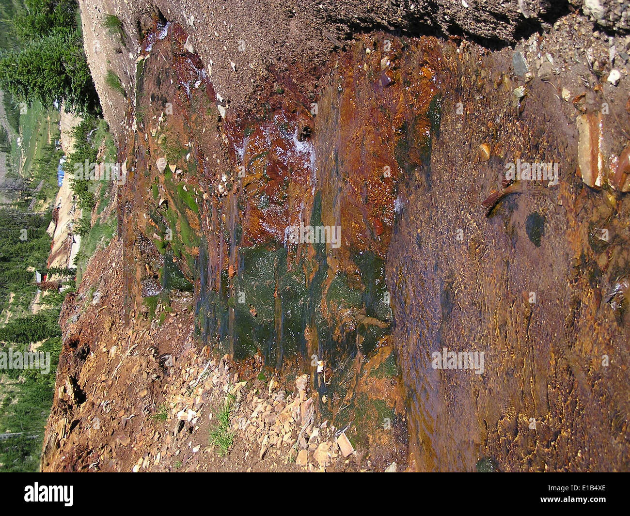 The New World Mine Site Creek, located near the site of the former New ...