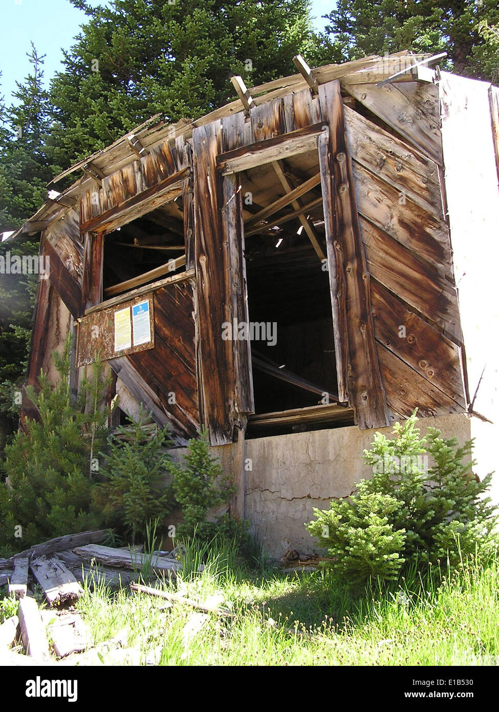 The old mining site features remnants of past mining activities ...