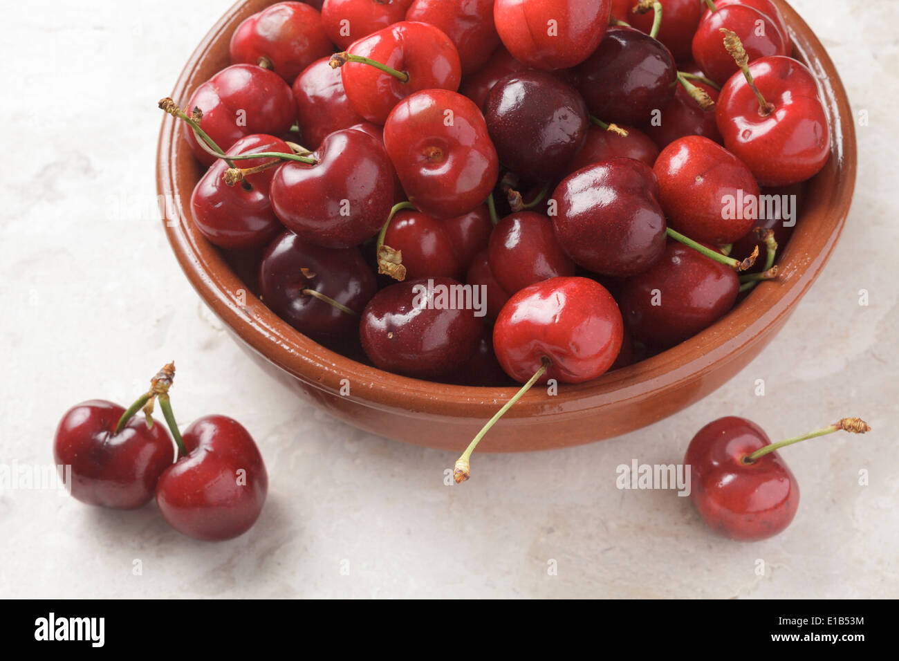 Bowls of cherries hi-res stock photography and images - Alamy