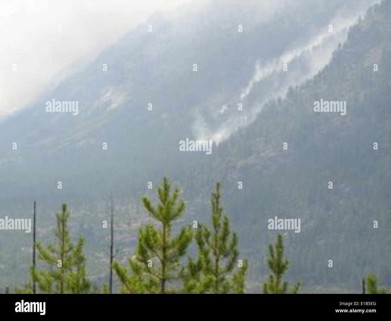 A wildfire in Bitterroot National Forest, Montana, produces thick smoke ...