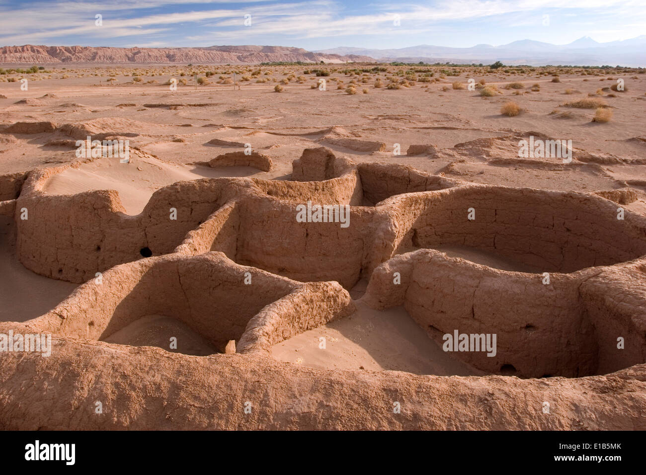 Ruins, mud huts (ca. 800 B.C.), Village of Tulor, near San Pedro de ...