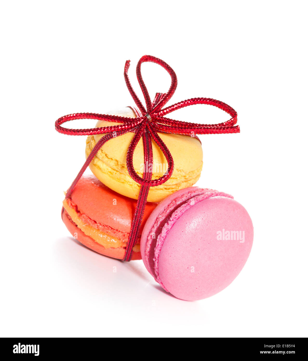 French macarons isolated on white background Stock Photo - Alamy