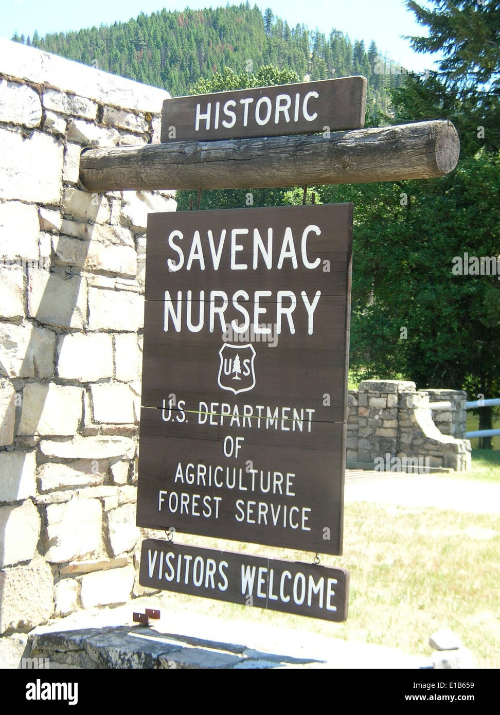 The Welcome Sign at the historic Savenac Tree Nursery in Lolo, Montana ...