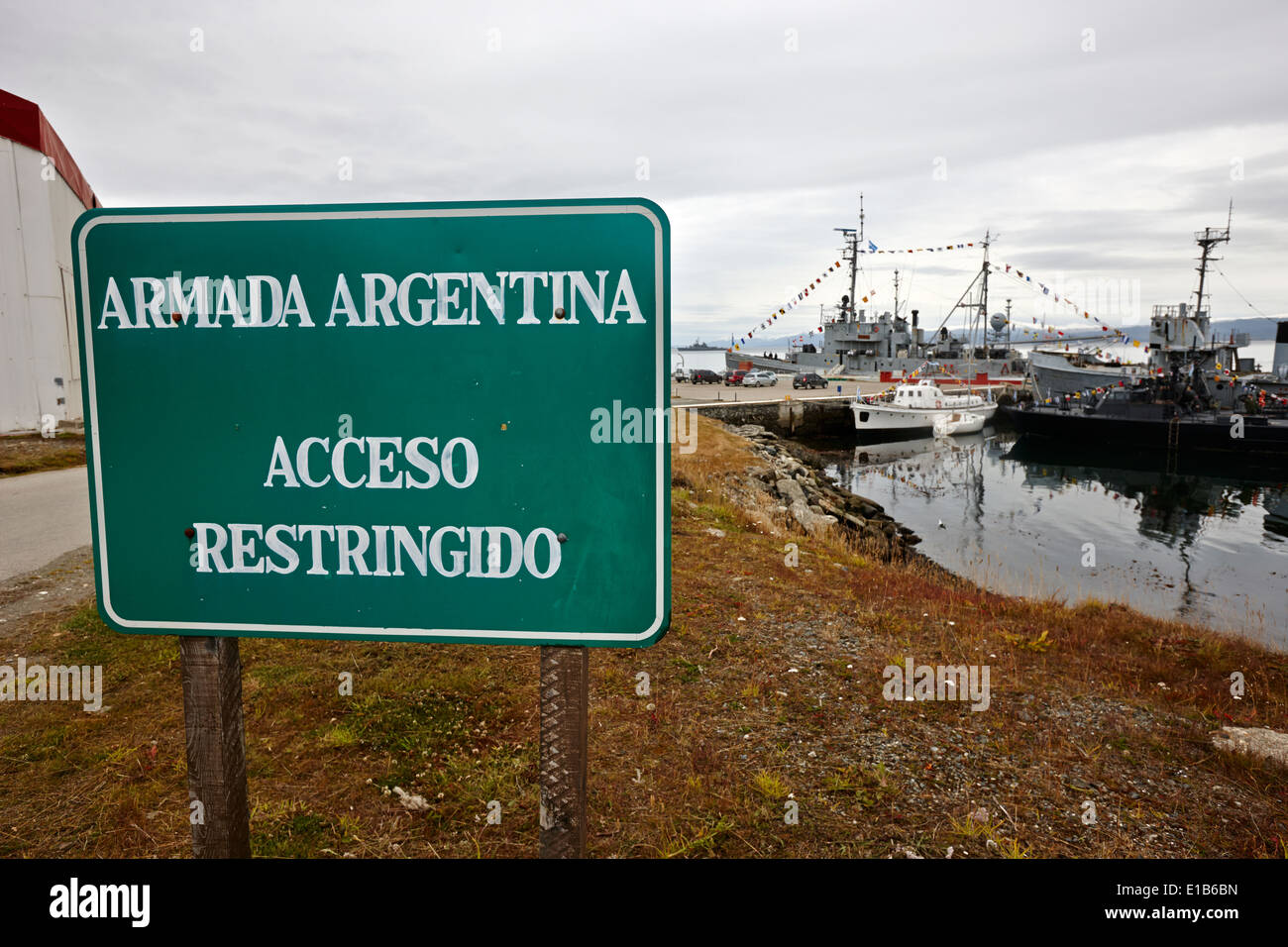 restricted entry warning signs at armada argentina argentine naval base ...