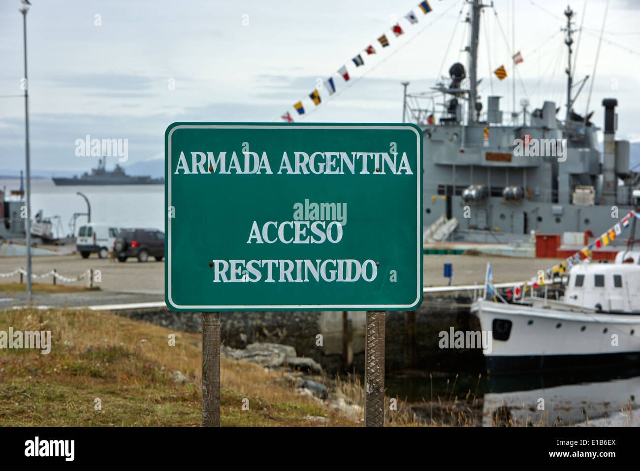 restricted entry warning signs at armada argentina argentine naval base ...