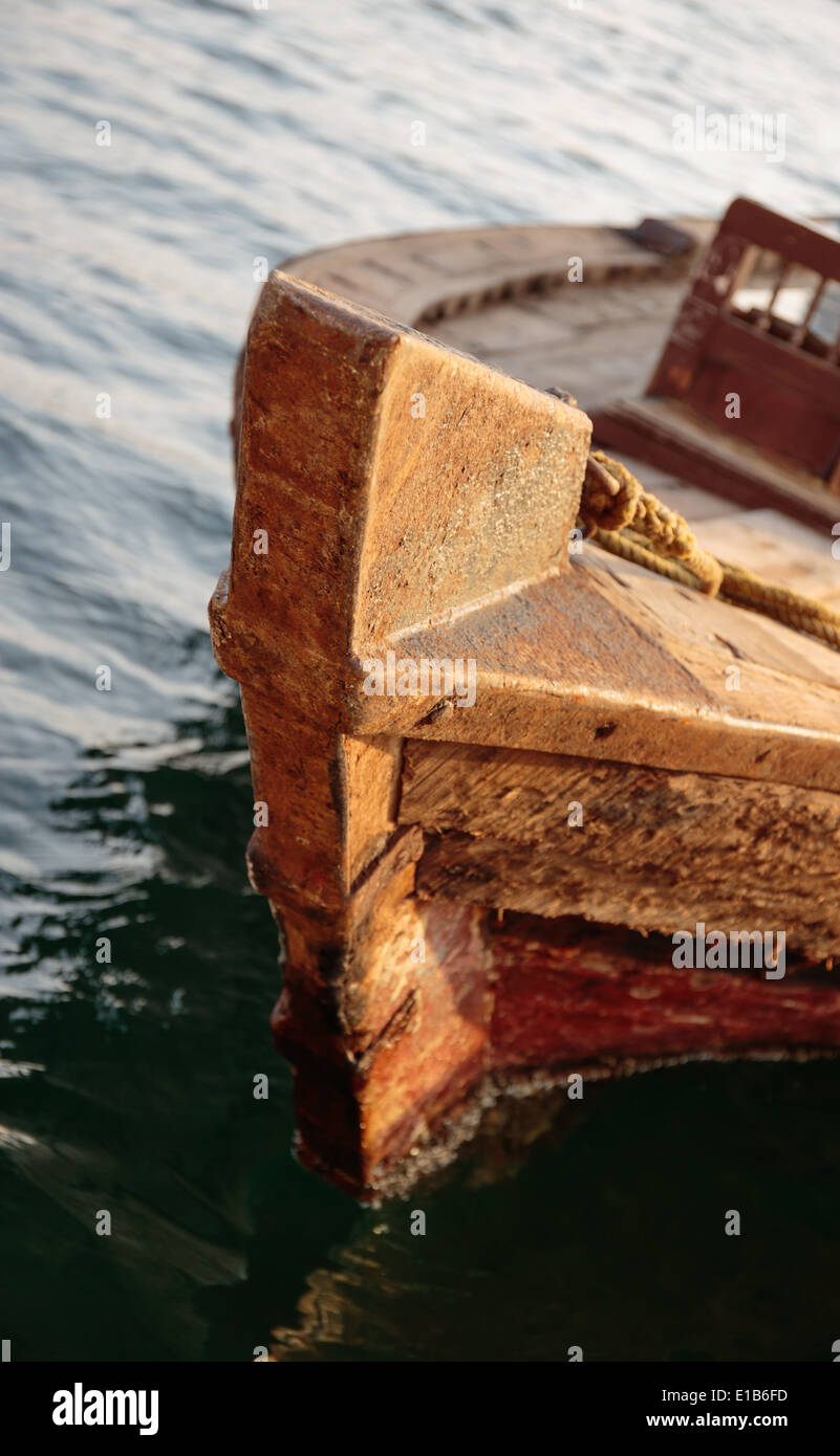 Traditional Abra boat at the pier in Dubai Stock Photo - Alamy