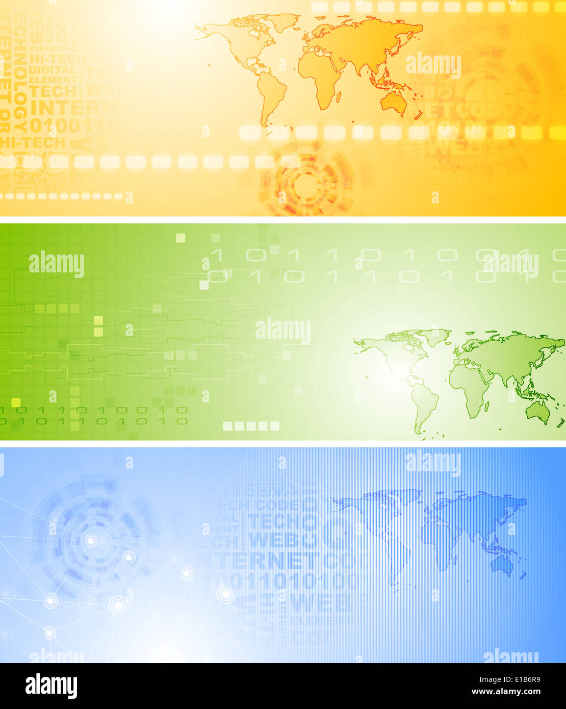 Bright technology vector banners collection Stock Photo - Alamy
