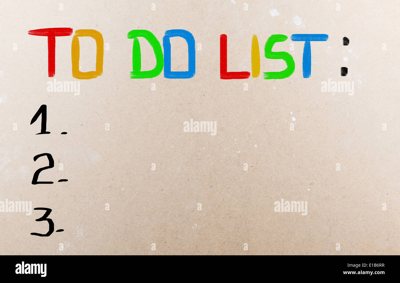 To Do List Concept Stock Photo - Alamy