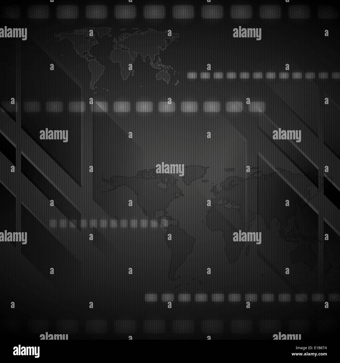 Dark hi-tech world map vector background Stock Photo - Alamy