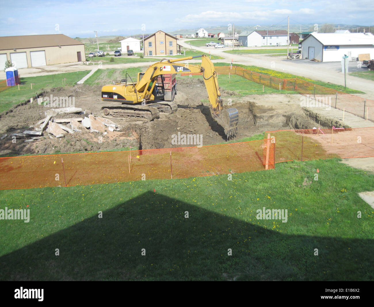 The foundation of the new Sioux Ranger District office in Camp Crook ...