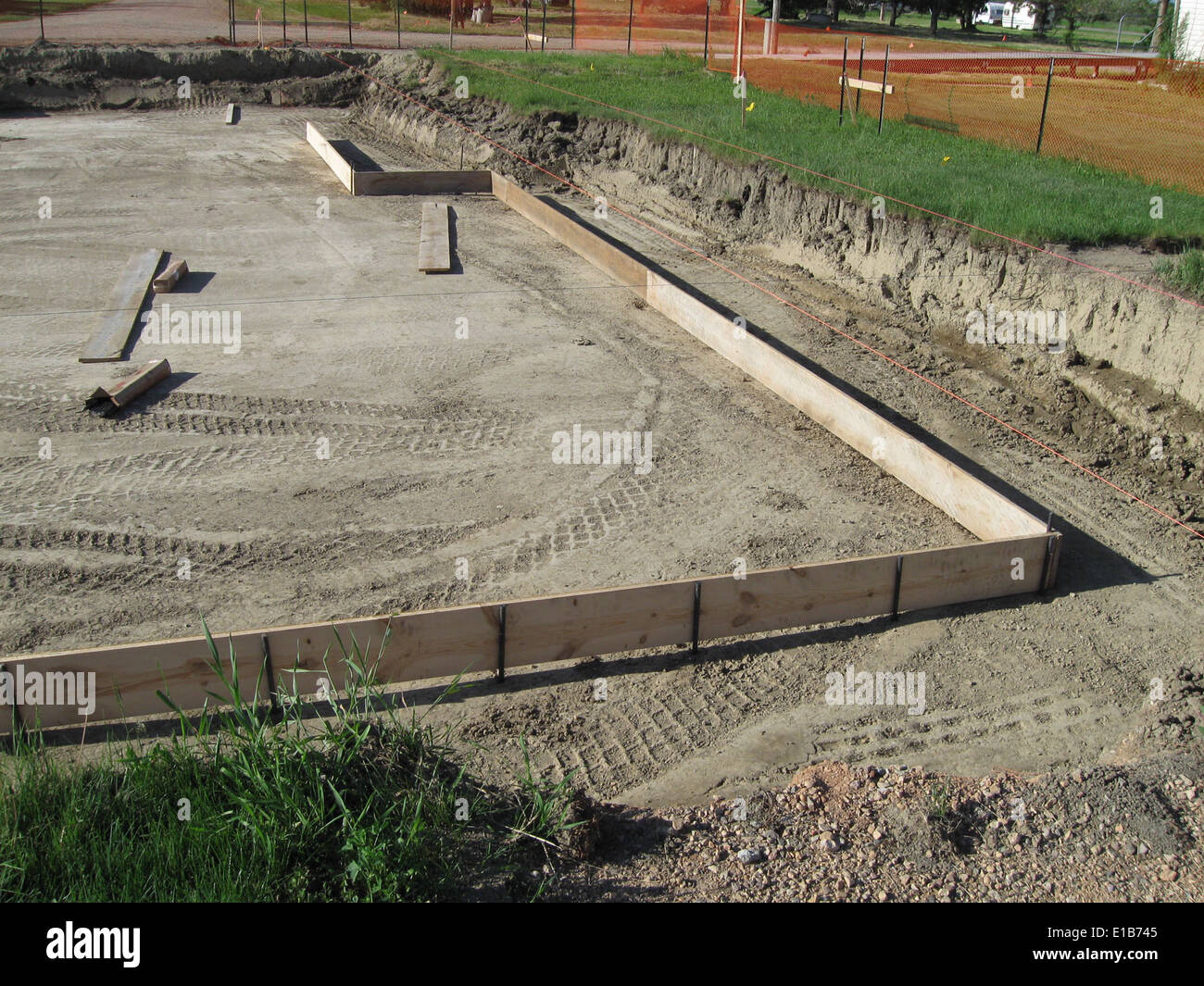 Concrete forms are being set up on the southeast corner of Camp Crook ...