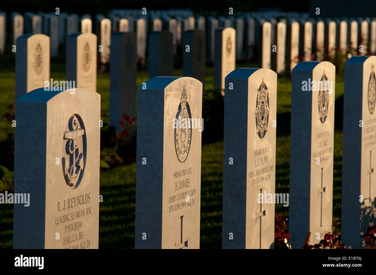 Bayeux British cemetery with graves of soldiers killed in Normandy ...