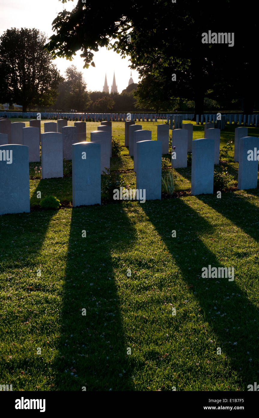 Bayeux British cemetery with graves of soldiers killed in Normandy ...