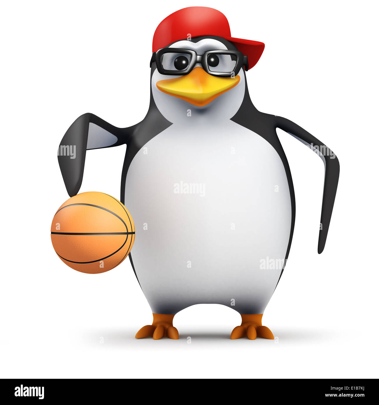 3d Basketball penguin shows his skills Stock Photo - Alamy