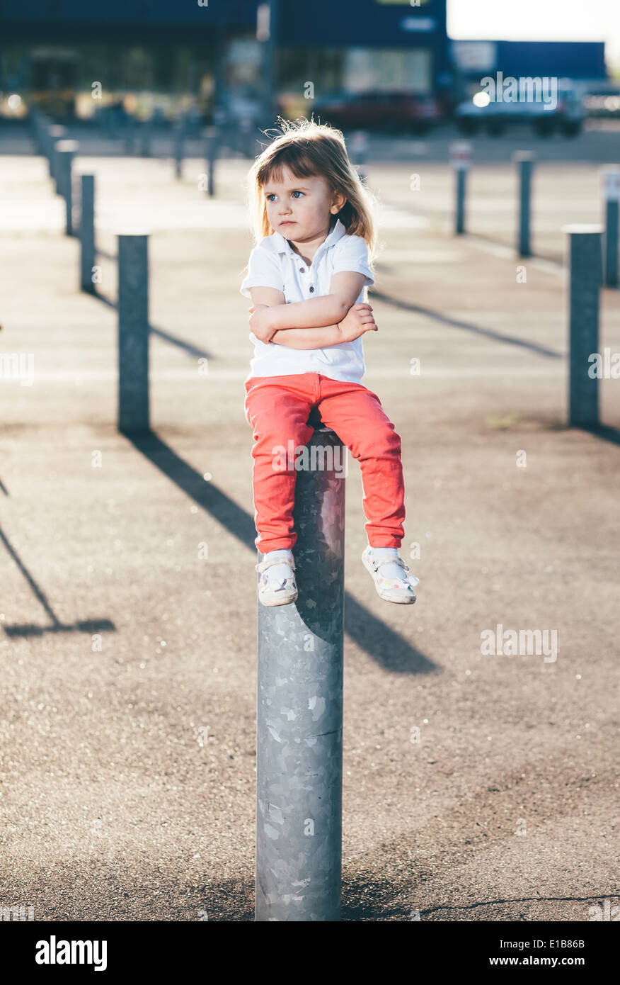 little pretty girl riding Stock Photo - Alamy