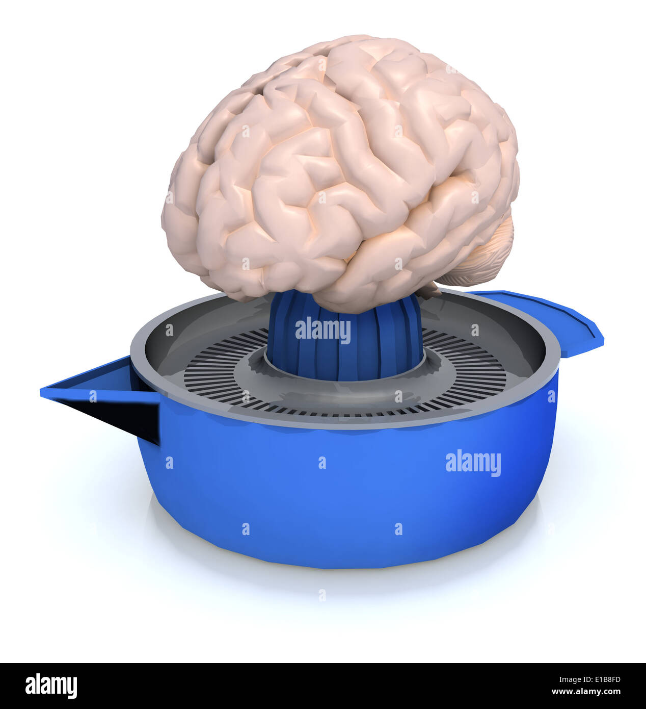 human brain on juicer, 3d illustration Stock Photo - Alamy