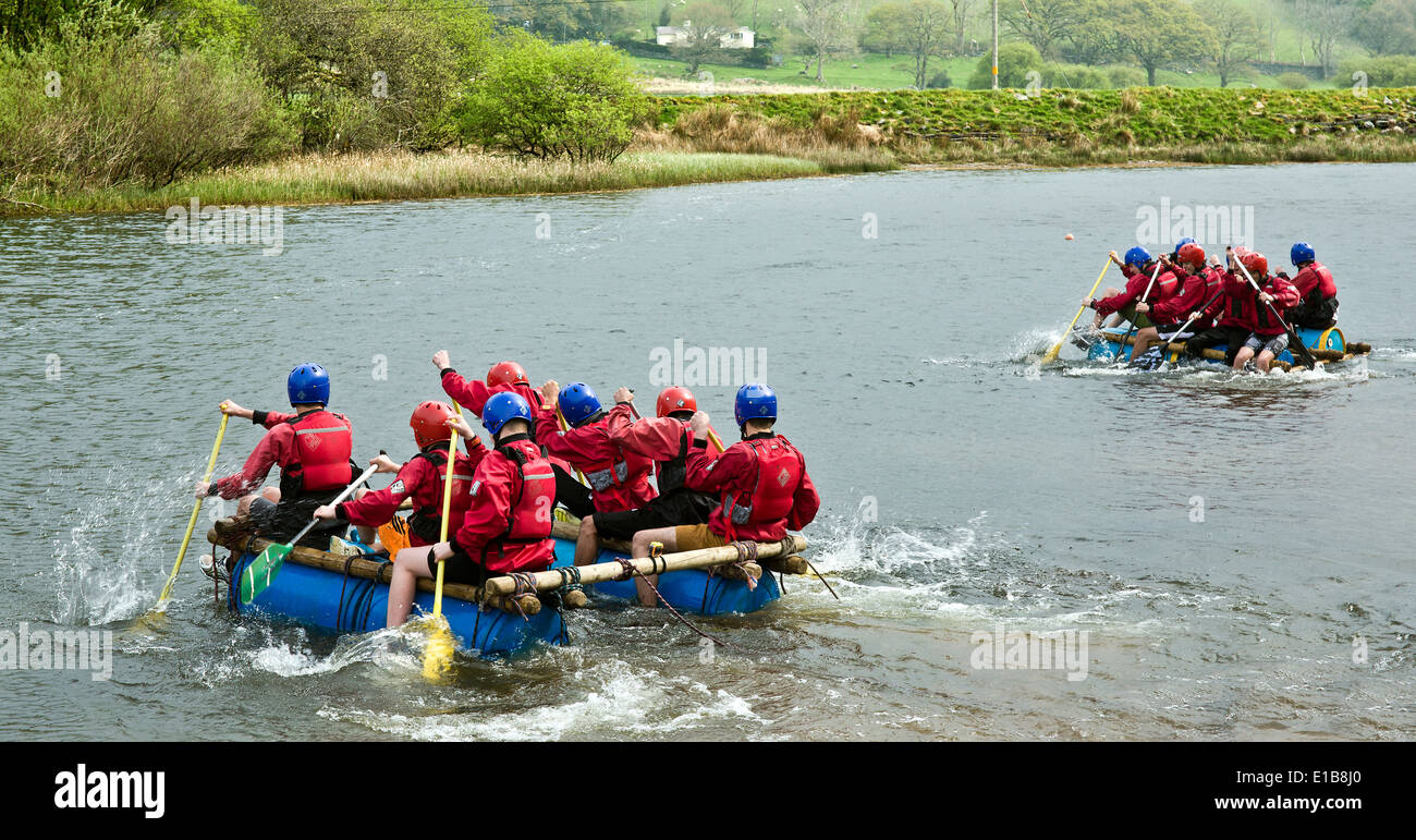 Students rafting activities on the River Llugwy at Plas y Brenin ...