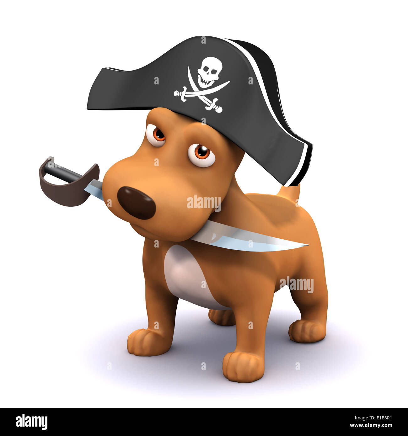 3d Puppy dog pirate with cutlass Stock Photo - Alamy