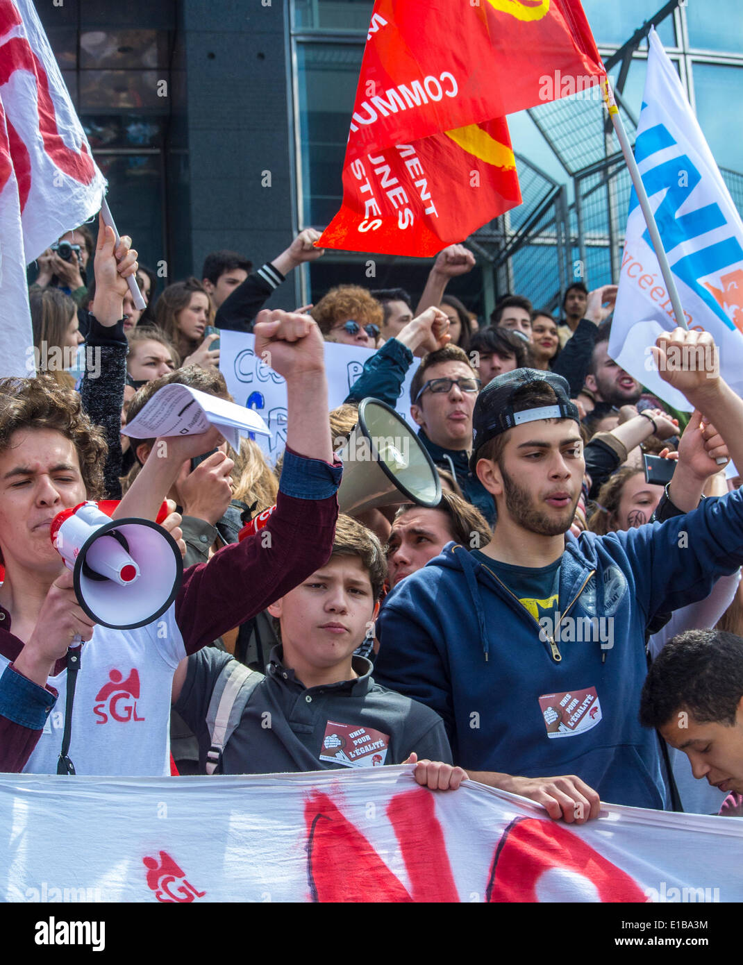 Paris, France. Politics, Far Left, Anti-National Front Demonstration by ...