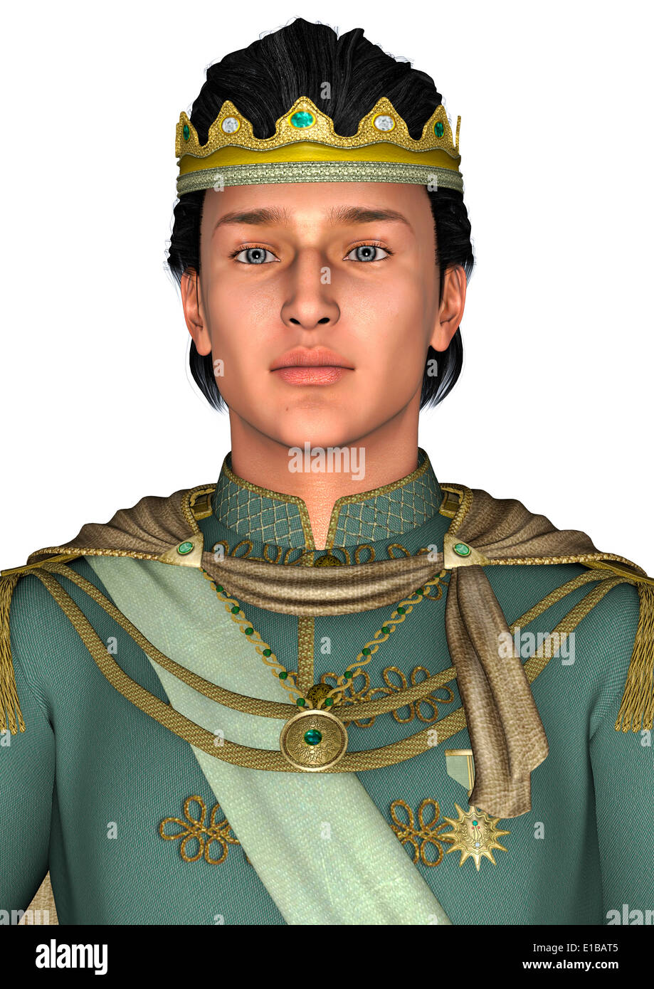 3D digital render of a beautiful fairytale prince isolated on white ...