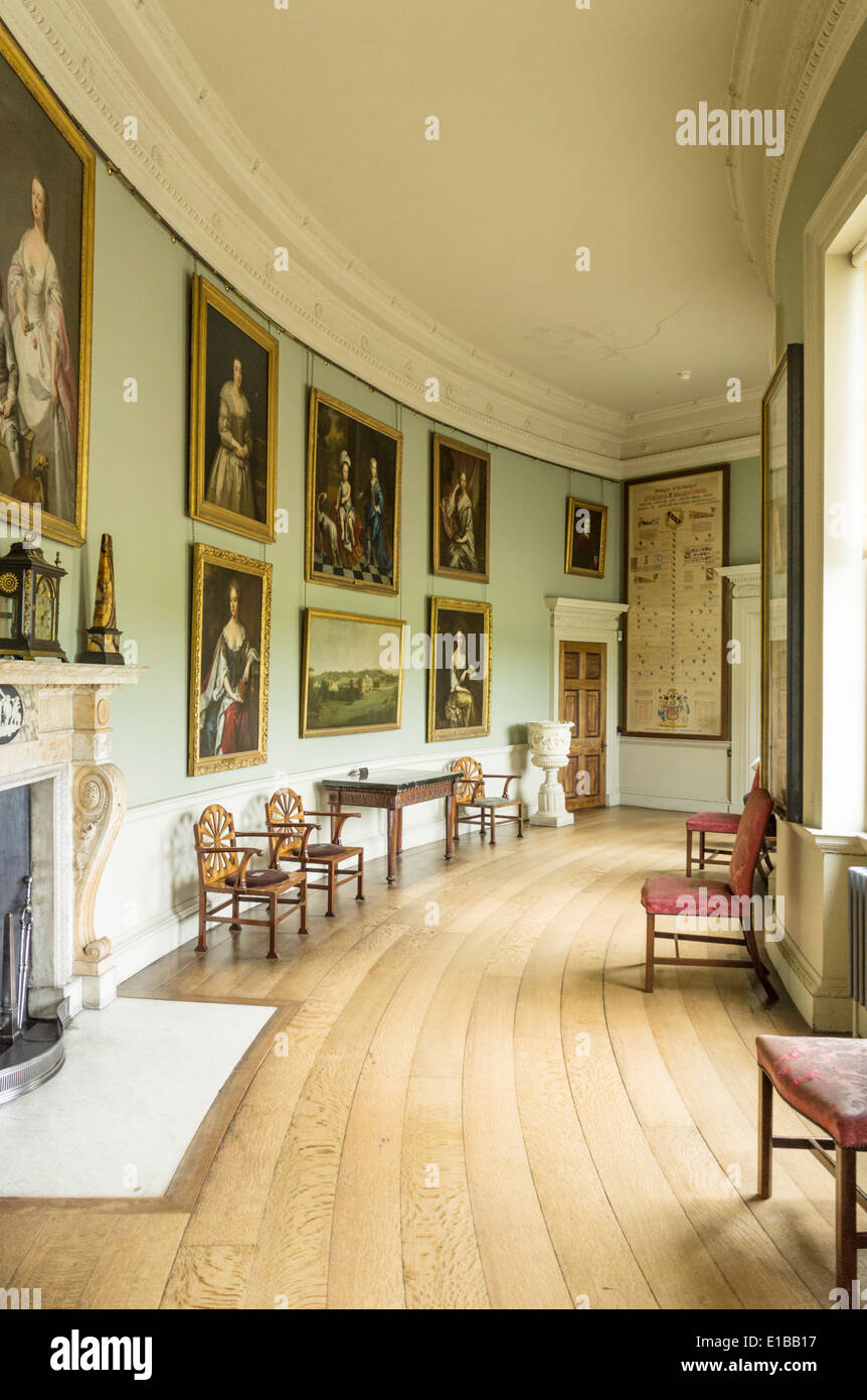 The Family Corridor, Kedleston Hall, Derbyshire, England, UK, EU ...