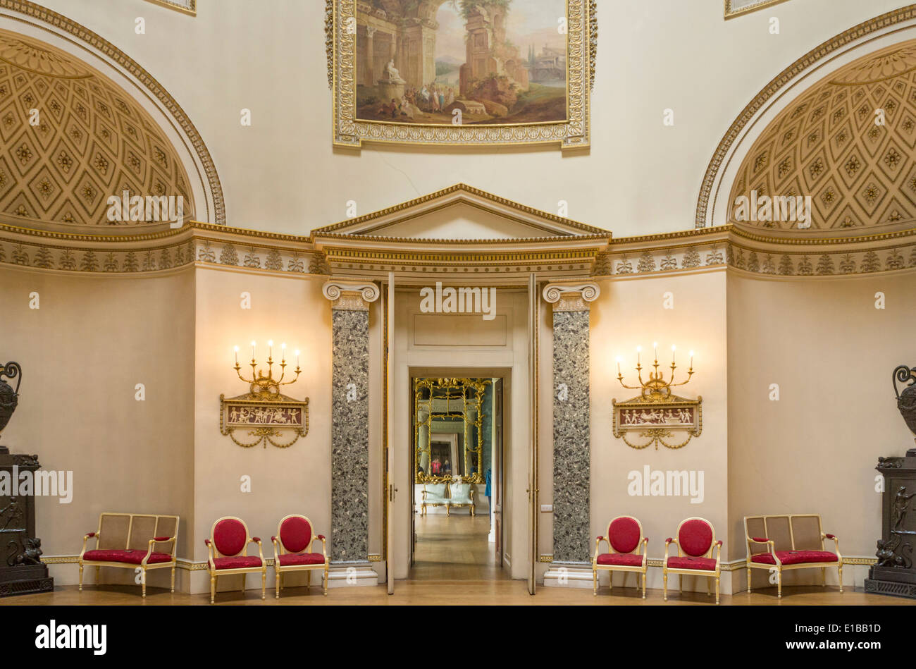 The saloon, Kedleston Hall, Derbyshire, England, UK, EU, Europe Stock ...
