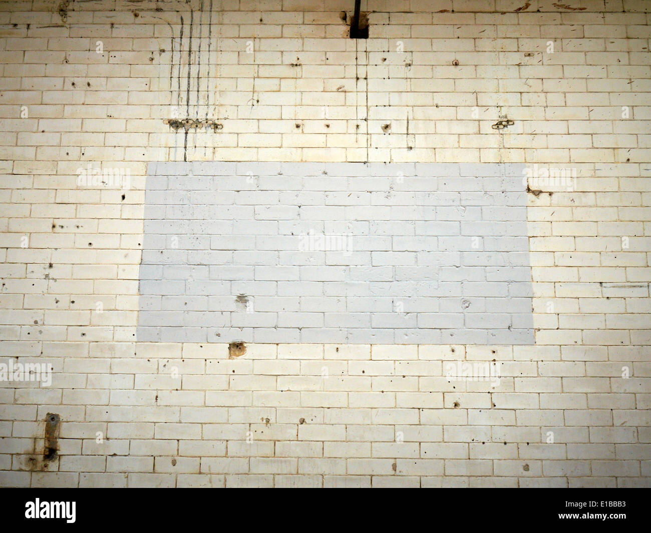 Removed items from wall, marked wall Stock Photo - Alamy