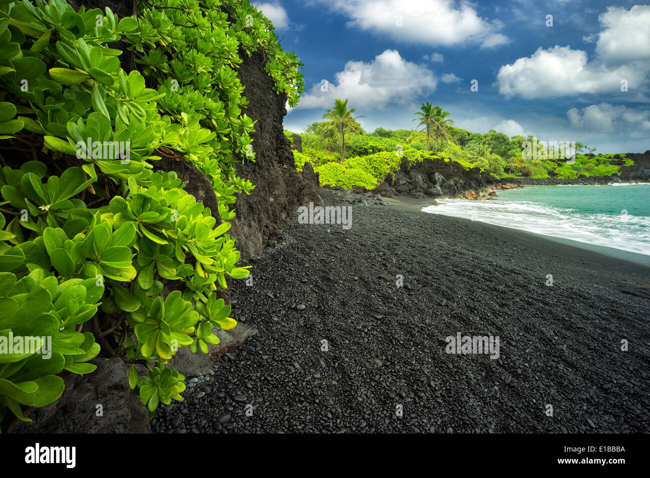 Pailoa Black Sand Beach At Waianapanapa State Wayside Park Maui