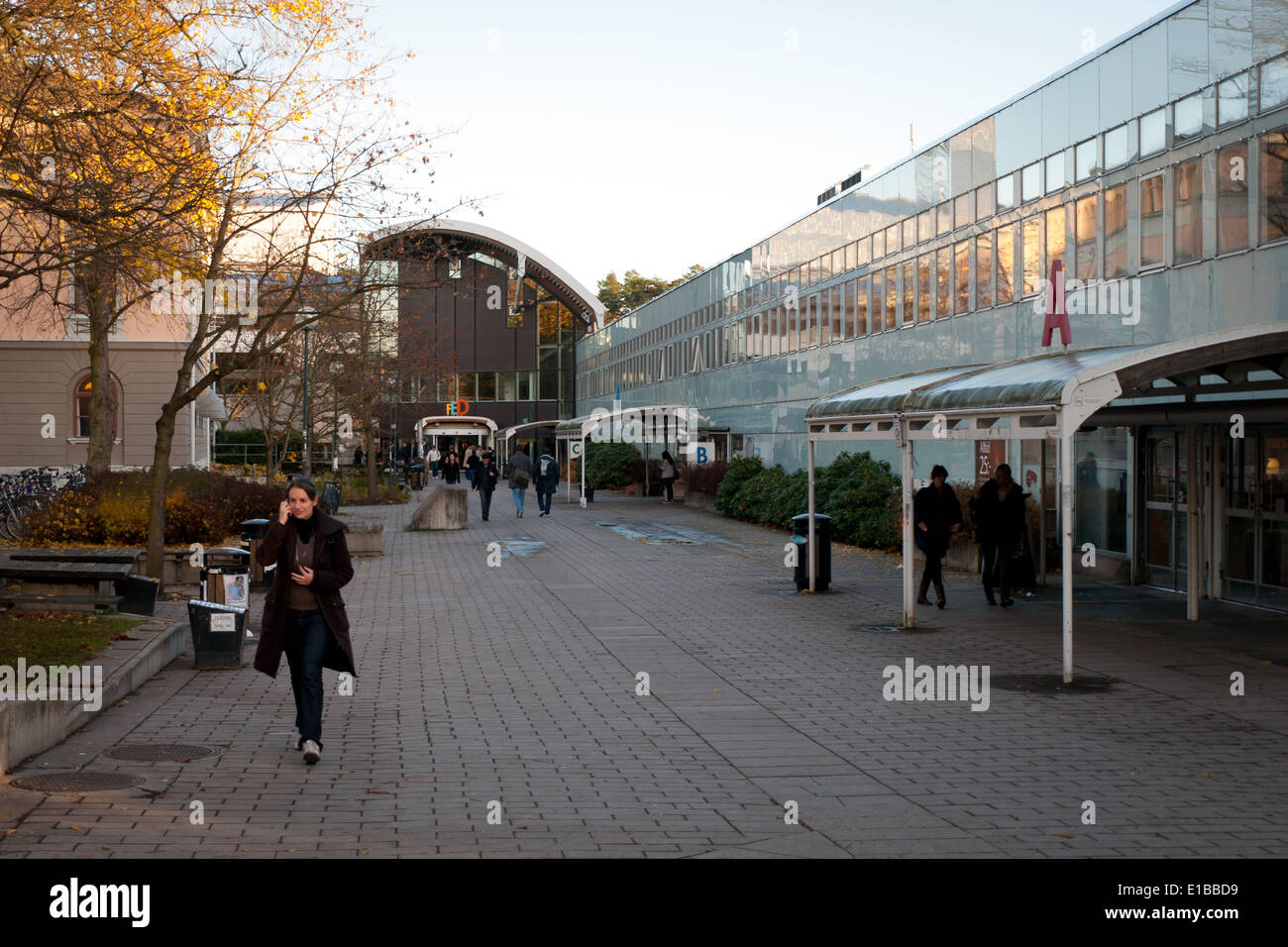 On the campus of Stockholm University (Stockholms universitet) in the autumn. Stockholm, Sweden ...