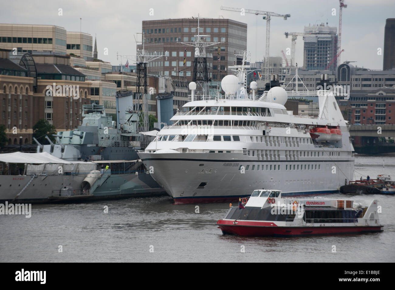Tower Bridge, London UK. 29th May 2014. MV Seabourn Legend, registered ...