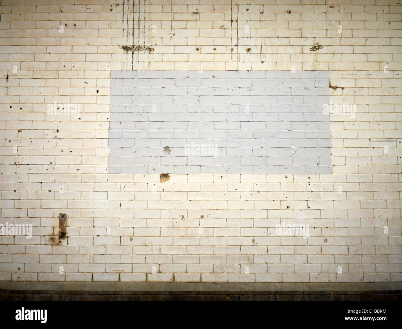 Removed items from wall, marked wall Stock Photo - Alamy