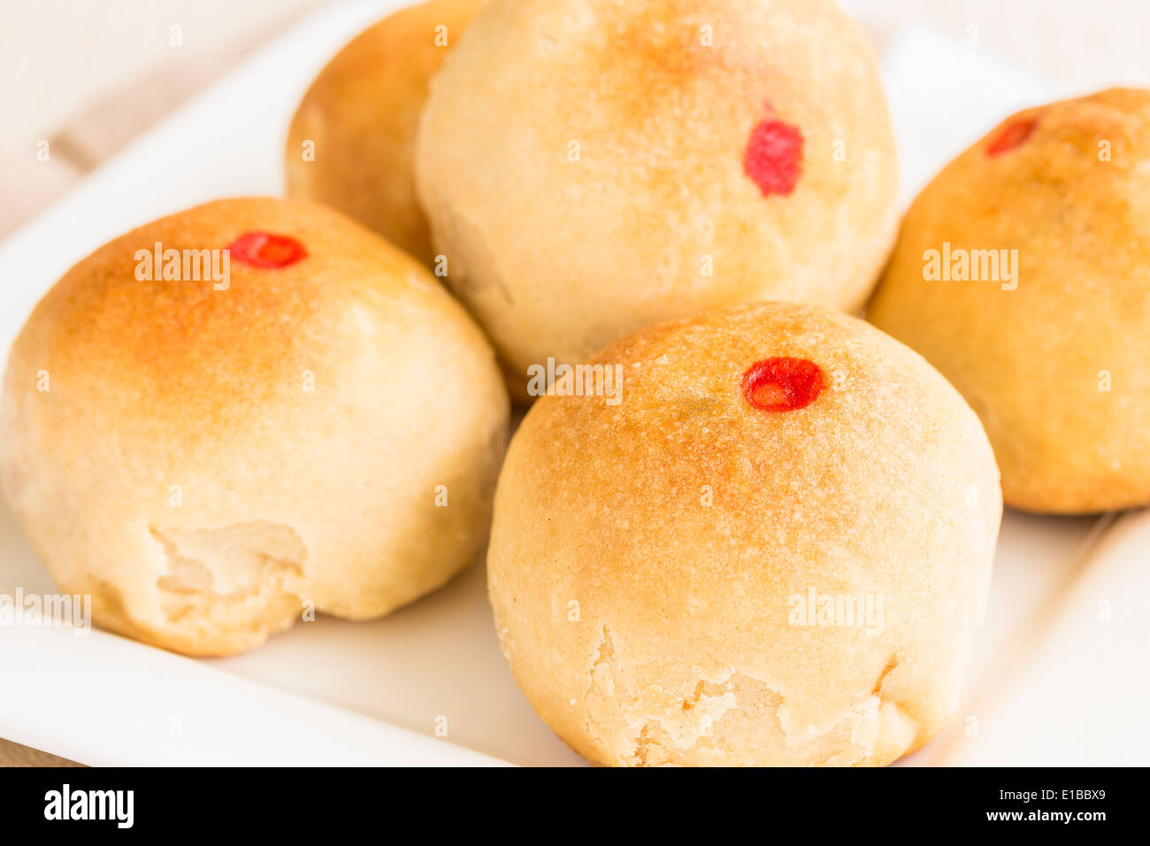 Dim sum treat made of flaky dough filled with mixture of minced Chinese ...