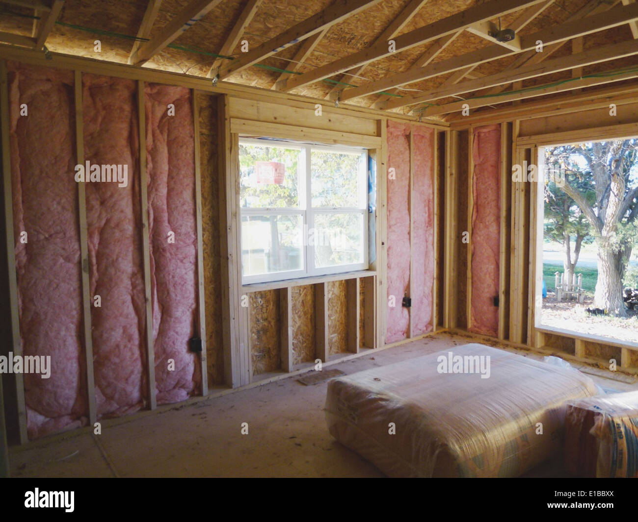 Insulation is being installed at Camp Crook in the Custer National ...