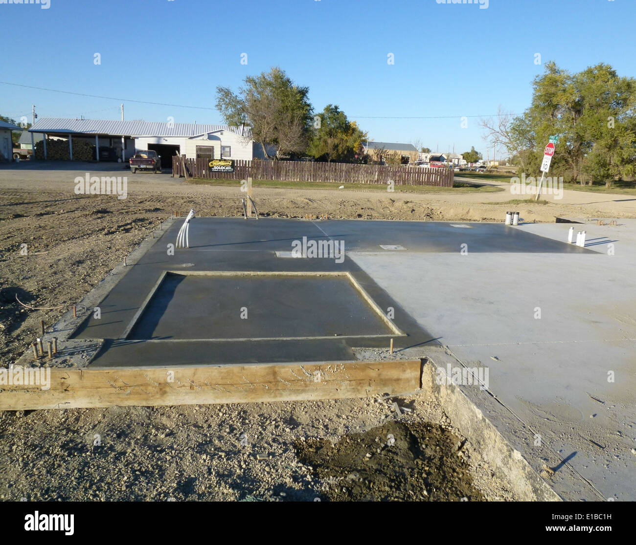 The concrete pouring for the new office in Camp Crook, Custer National ...