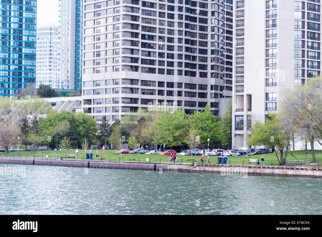 Park at Harbourfront along the waterfront in Toronto along Lake Ontario ...