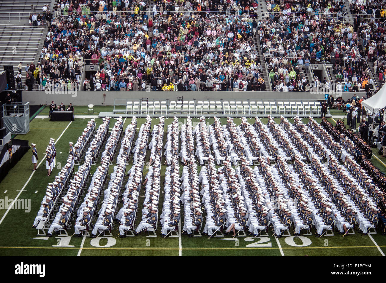 Cadets at the U.S. Military Academy in full parade dress during ...