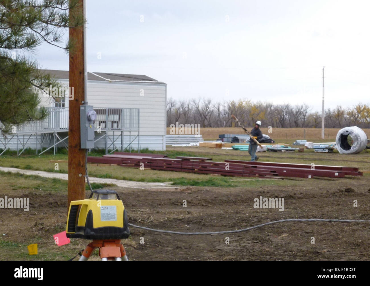 In Camp Crook, located in Custer National Forest, beams are being ...