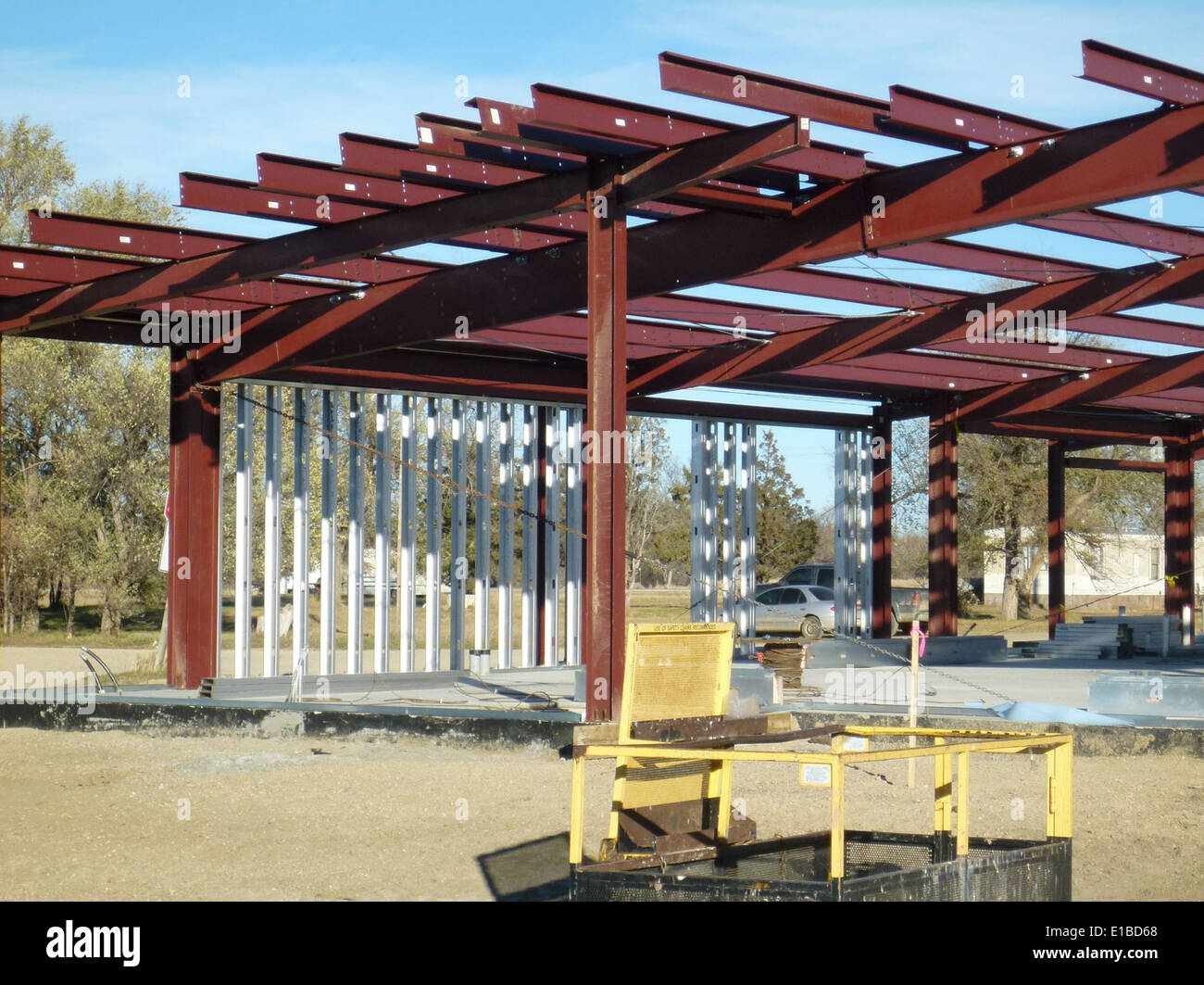 The steel framing of structures in Camp Crook, located in Custer ...