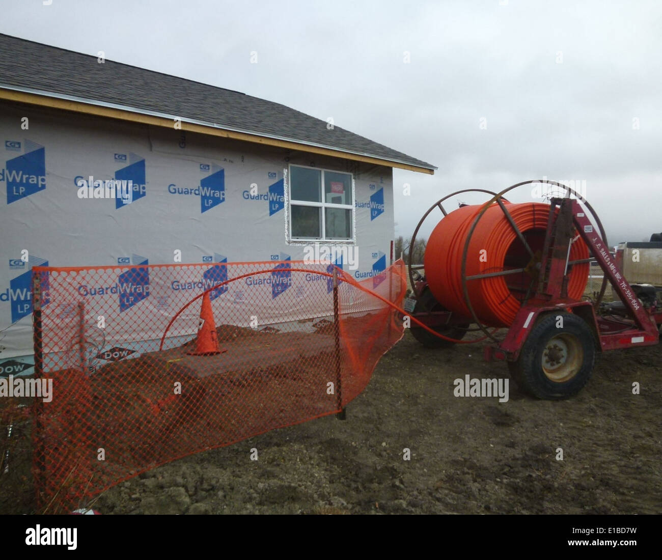 Fiber optics installation at Camp Crook in the Custer National Forest ...