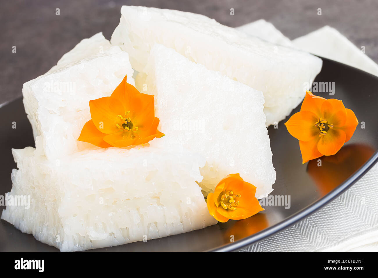 Chinese rice cakes, a common dessert treat in China and Hawaii Stock ...