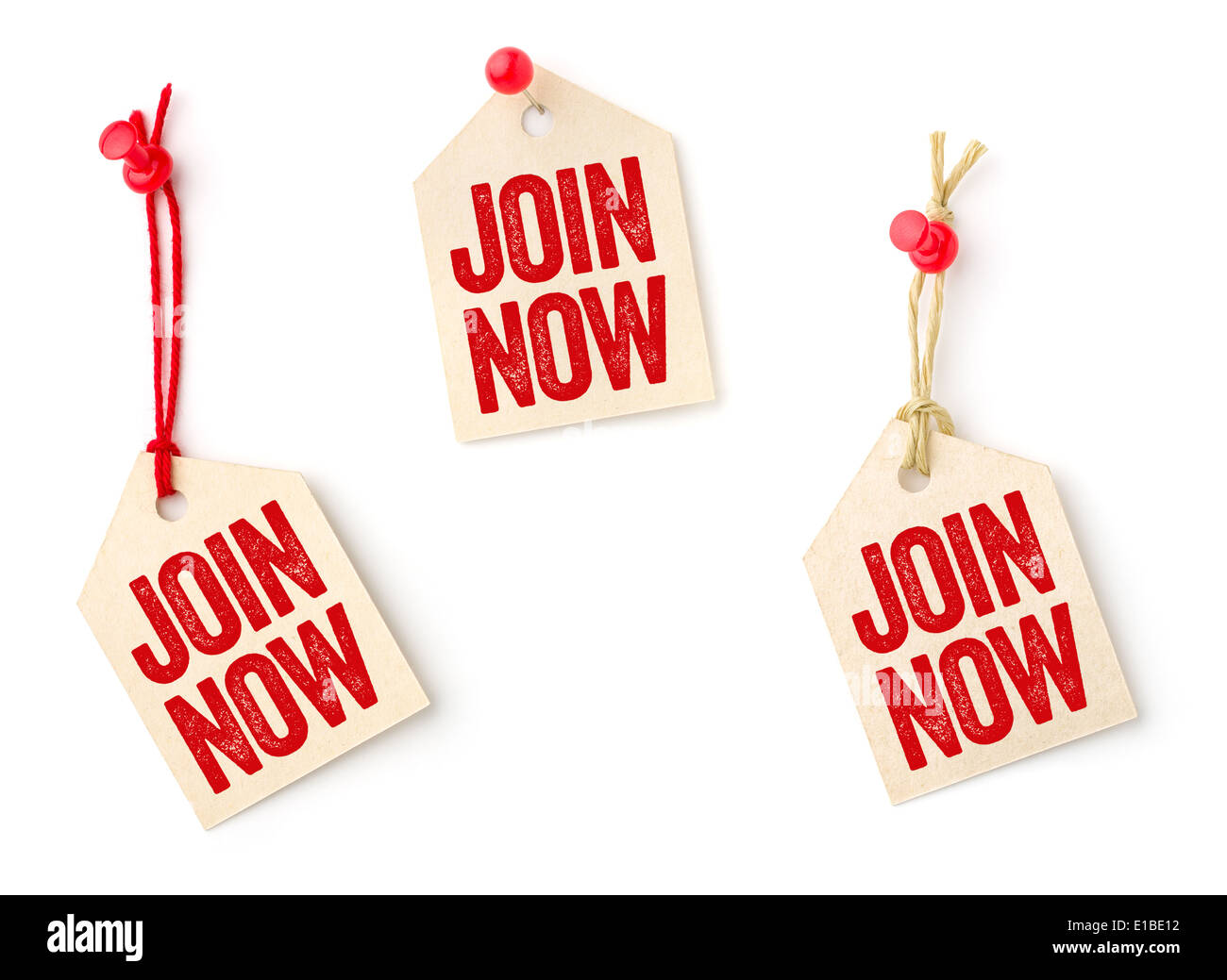 Collection of tags with the text Join now Stock Photo - Alamy