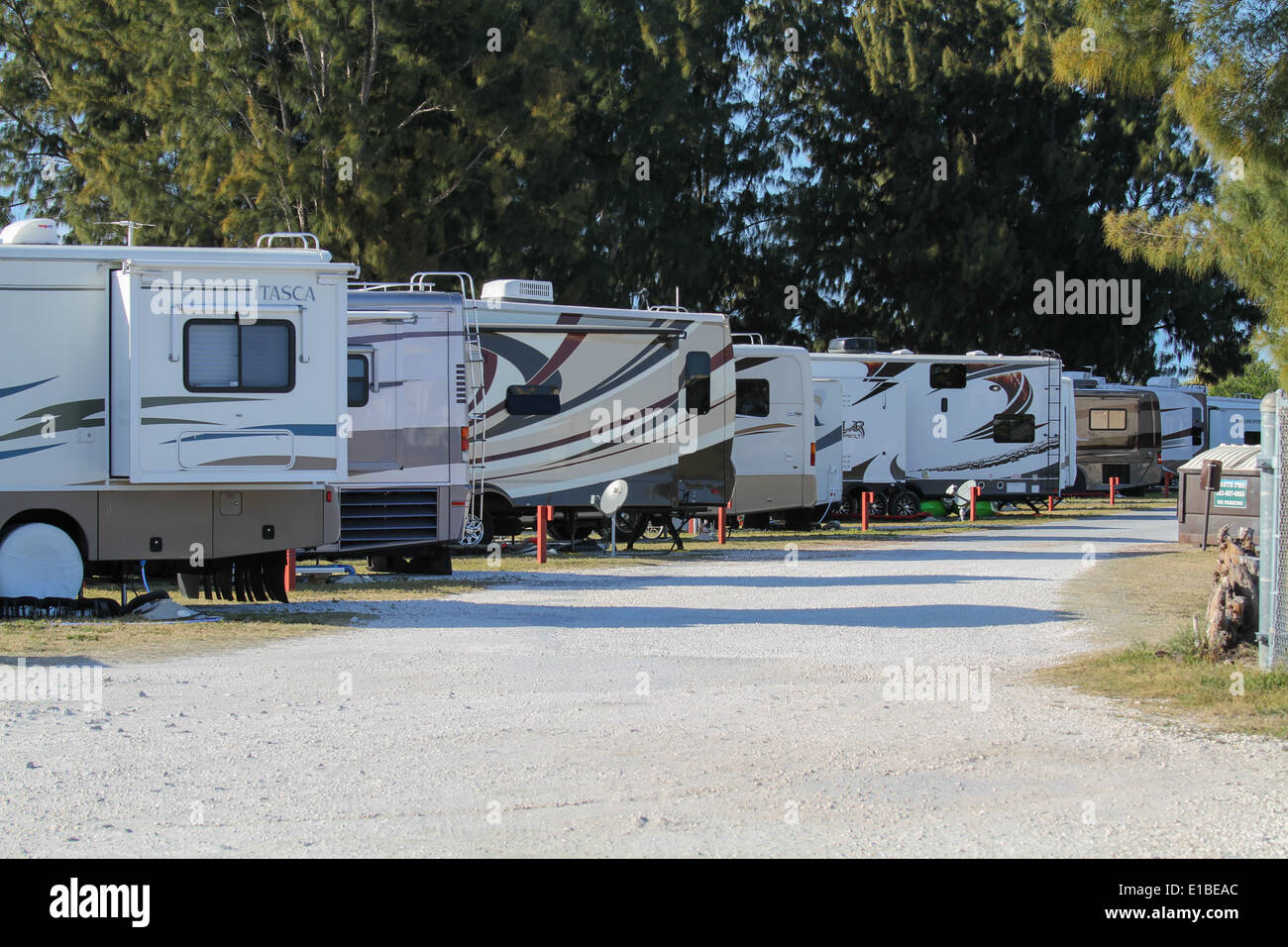 RV Campers all in a row Stock Photo - Alamy