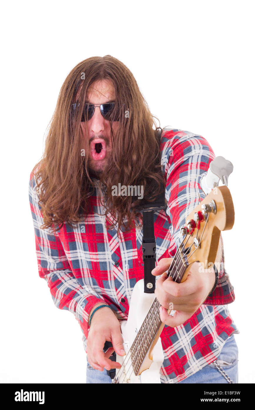Portrait guy guitarist playing electric hi-res stock photography and ...