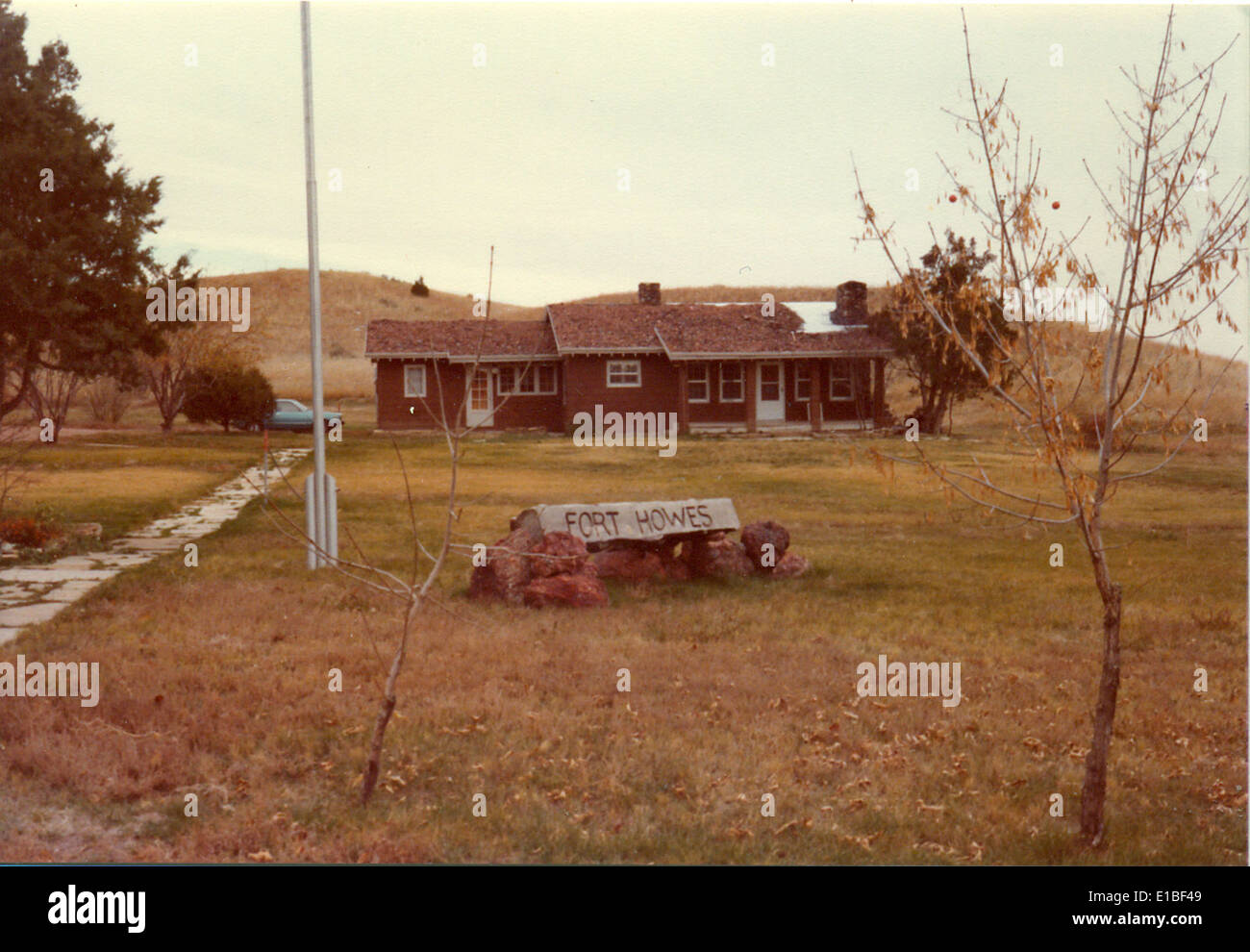 The entrance sign for Fort Howes, established in 1978, marks a ...