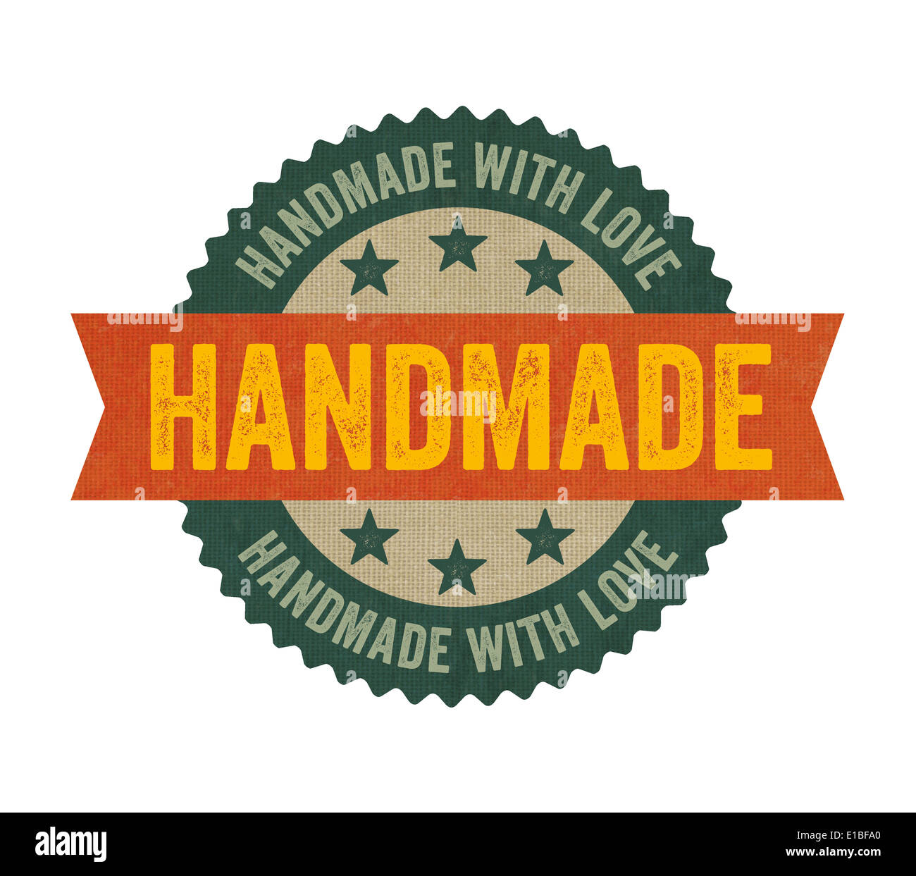Label with the text Handmade Stock Photo - Alamy
